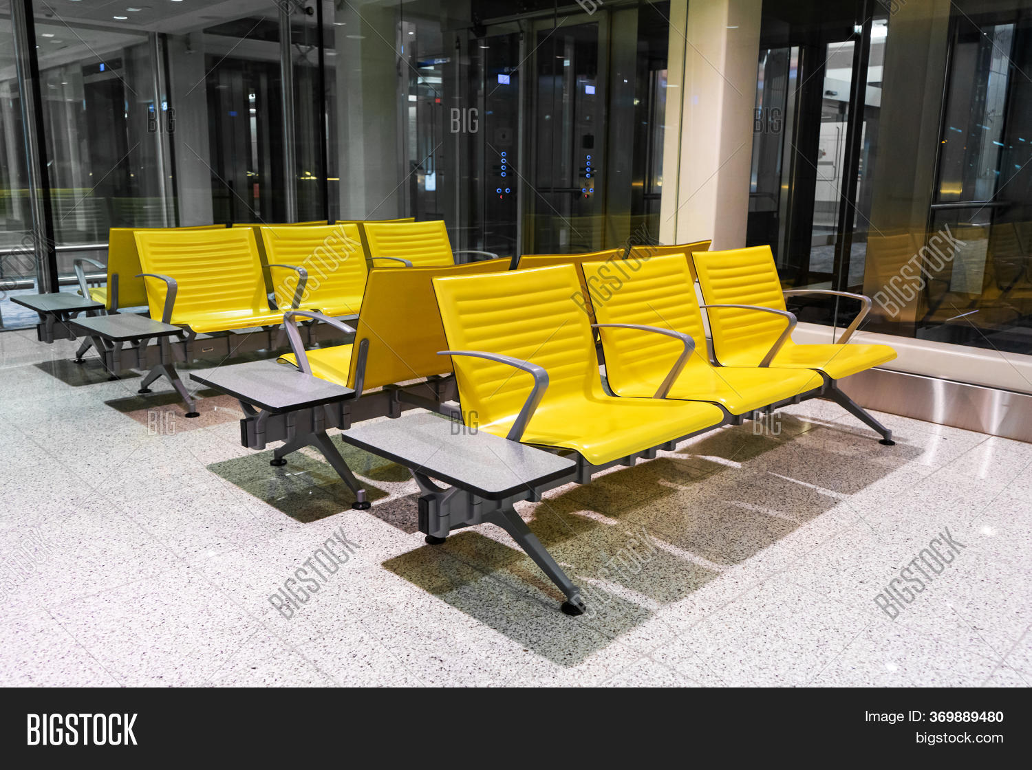 Rows Yellow Benches Image & Photo (Free Trial) | Bigstock