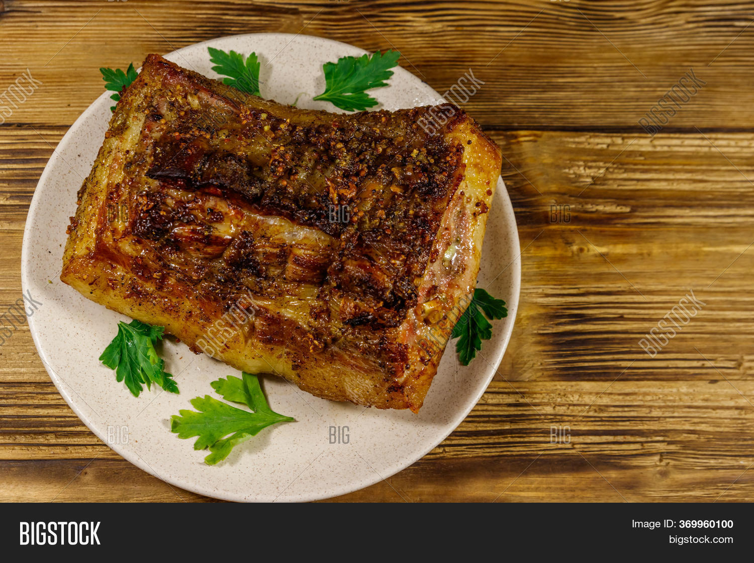 Baked Pork Belly Plate Image & Photo (Free Trial) | Bigstock