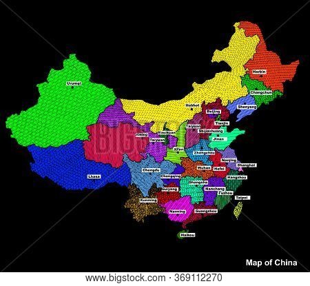 Bright Map China. Map Image & Photo (Free Trial) | Bigstock