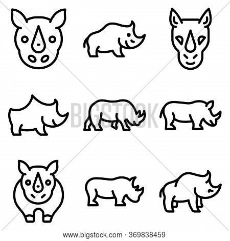 Rhino Icons Set. Vector & Photo (Free Trial) | Bigstock