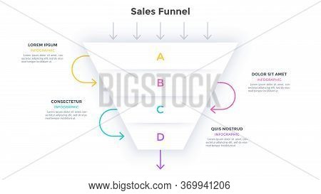 Sales Funnel 4 Levels Vector & Photo (Free Trial) | Bigstock