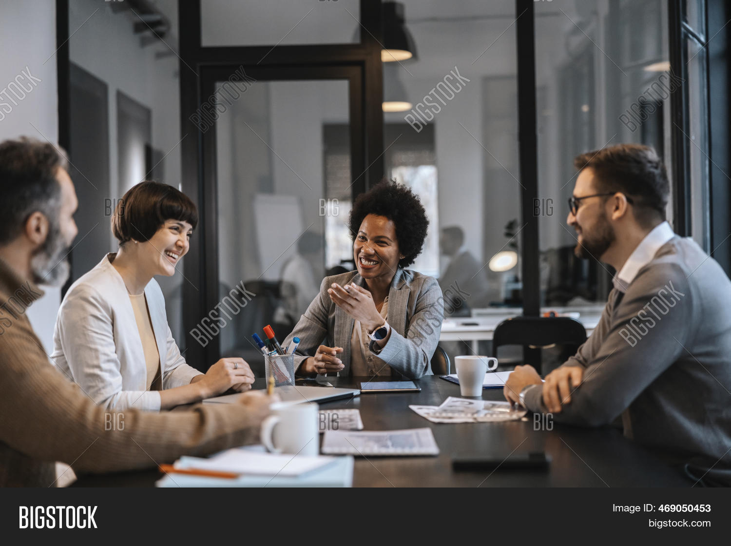 Happy Managers Sitting Image & Photo (Free Trial) | Bigstock