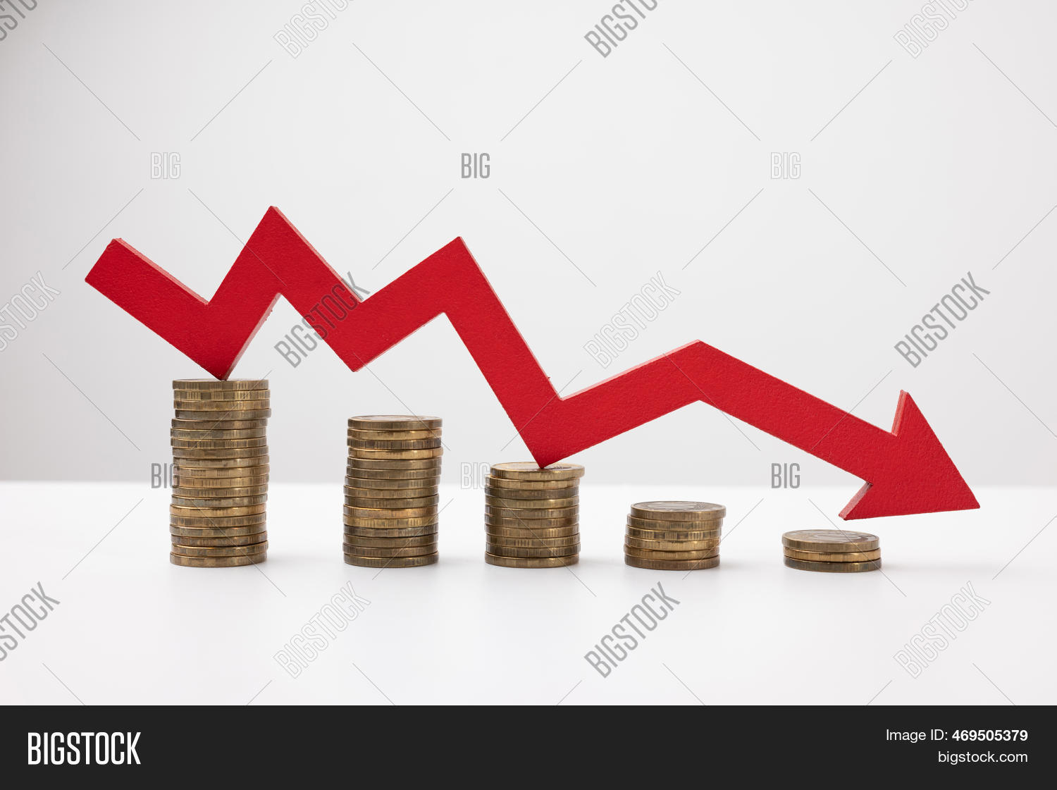 Red Down Arrow. Stack Image & Photo (Free Trial) | Bigstock