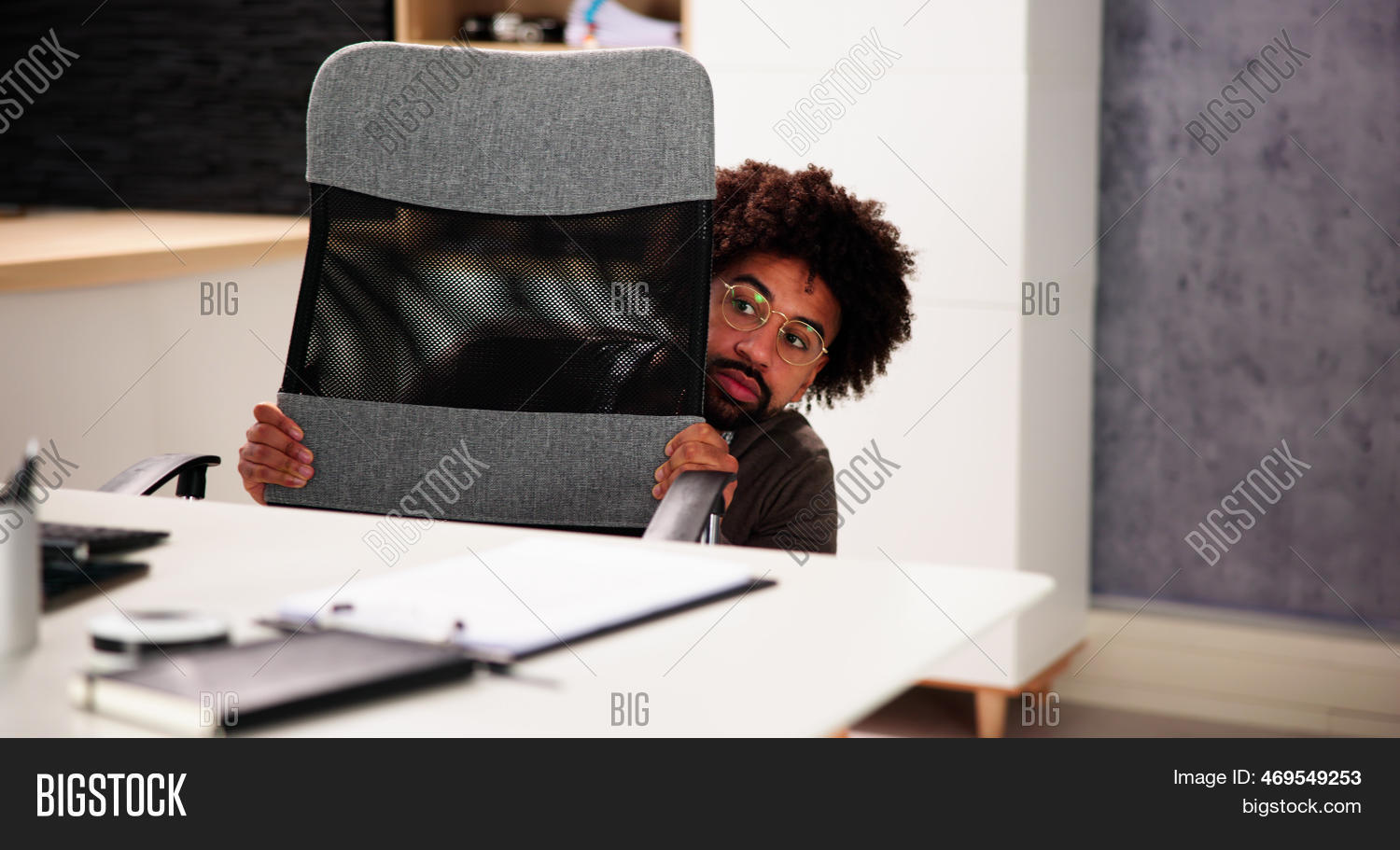 Scared Man Hiding Image & Photo (Free Trial) | Bigstock