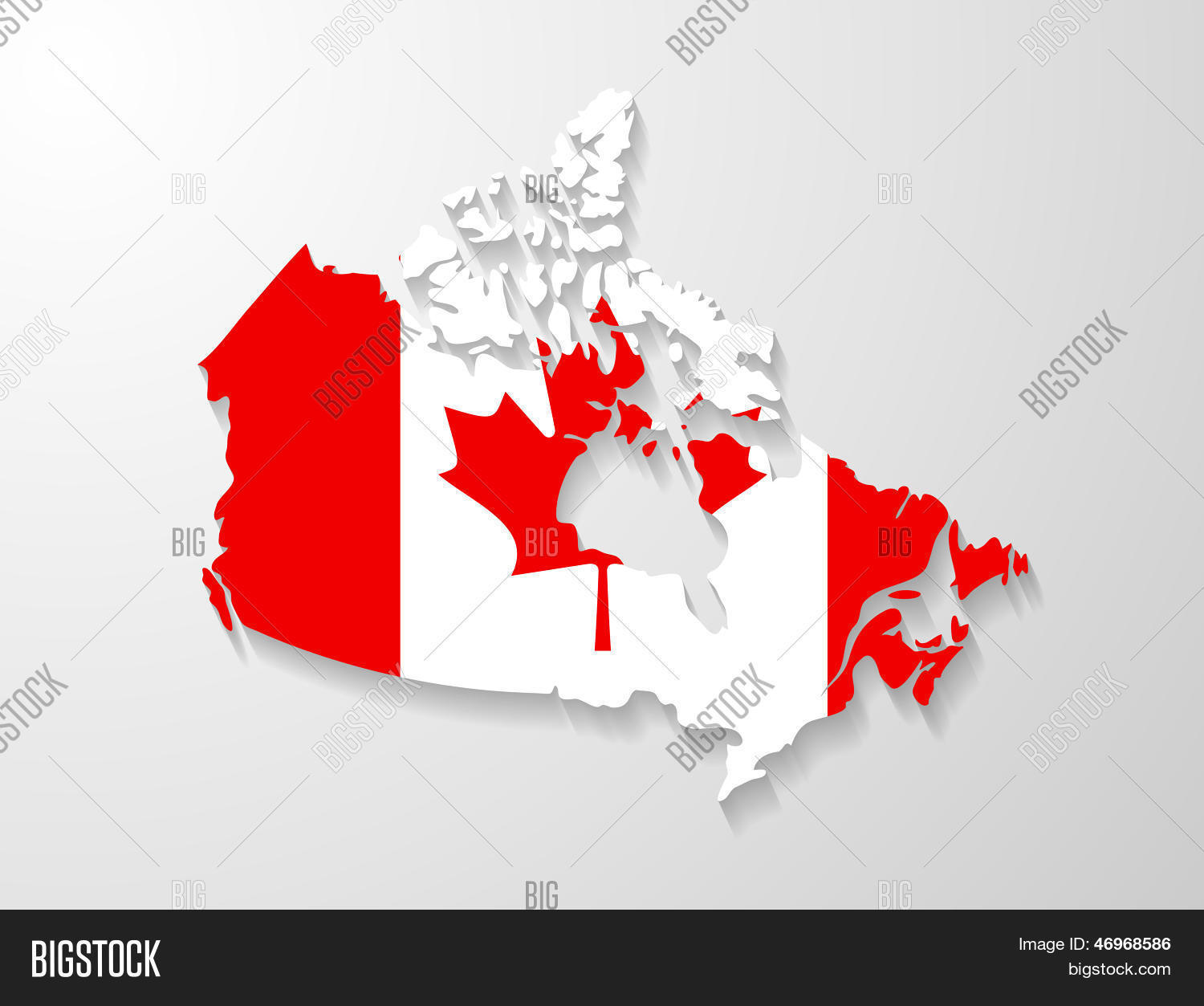 Canada Map Shadow Vector & Photo (Free Trial) | Bigstock