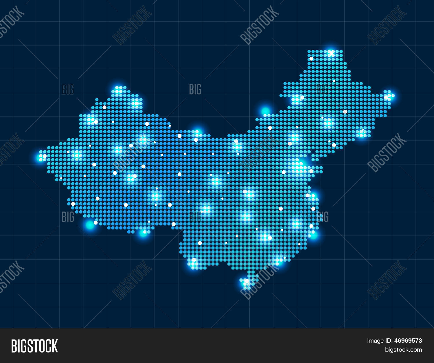 Pixel China Map Vector & Photo (Free Trial) | Bigstock