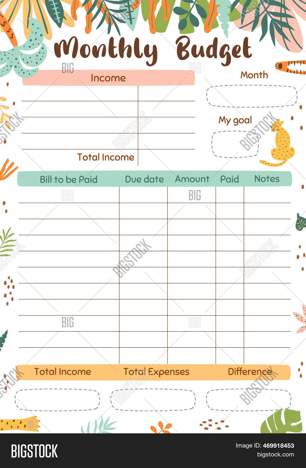Monthly Budget Planner Image & Photo (Free Trial) | Bigstock