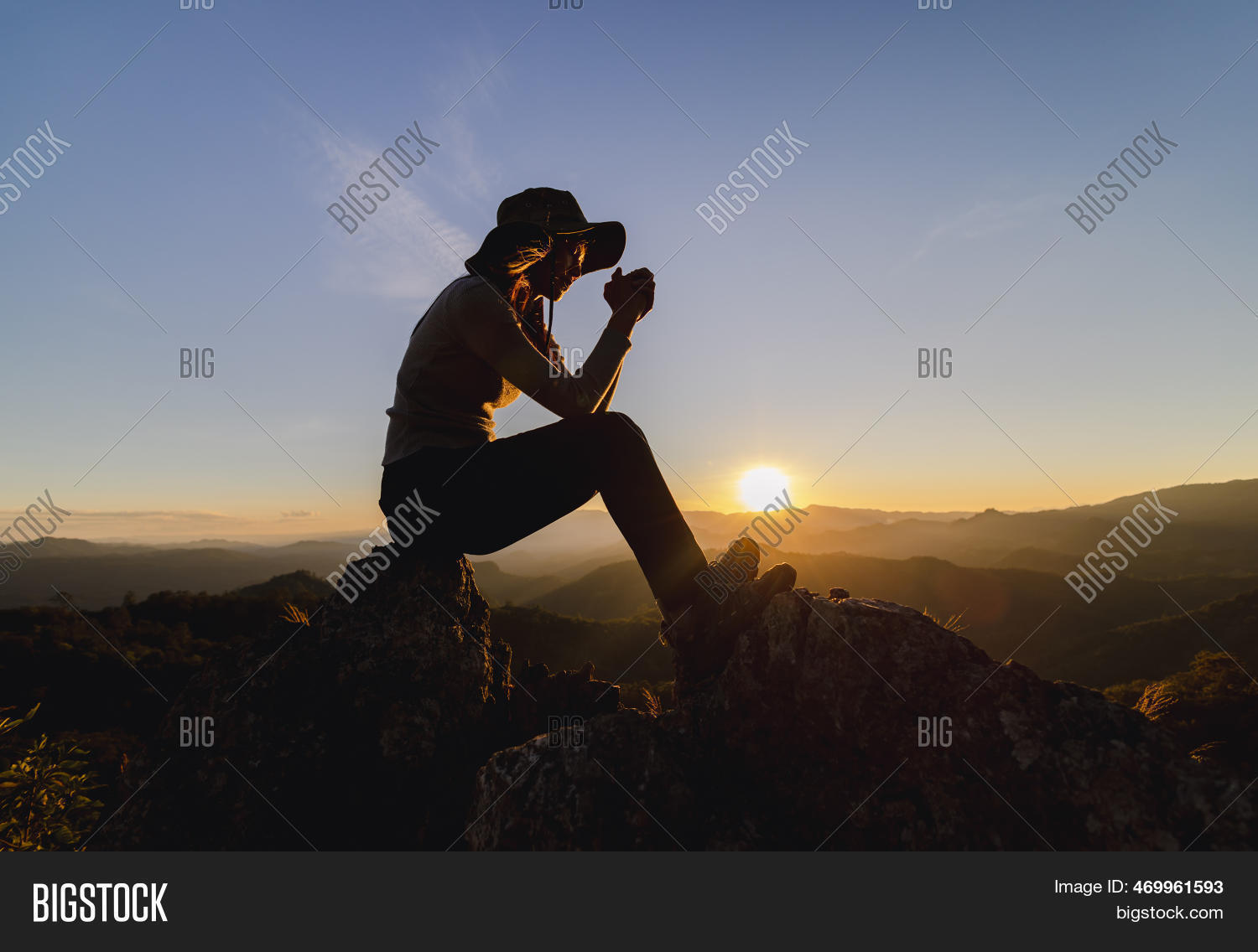 Silhouette Man Rise Image & Photo (Free Trial) | Bigstock