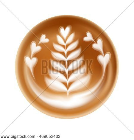 Realistic Latte Art Vector & Photo (Free Trial) | Bigstock