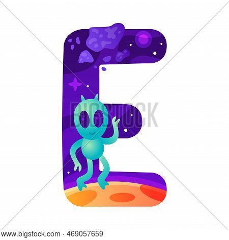 Space Letter E Font Vector & Photo (Free Trial) | Bigstock