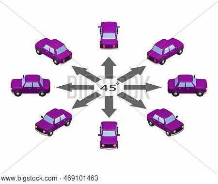 Rotation 3d Car By 45 Vector & Photo (Free Trial) | Bigstock