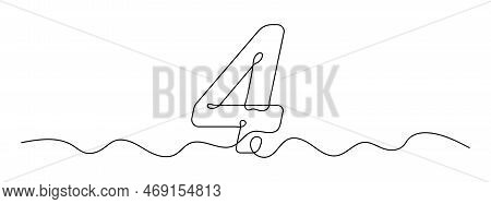 Number 4 Continuous Vector & Photo (Free Trial) | Bigstock