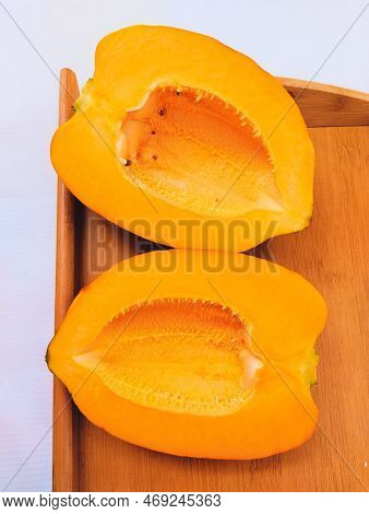 Papaya Halved Papaw Image & Photo (Free Trial) | Bigstock