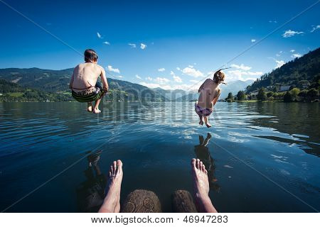 Children Jumping Into Image & Photo (Free Trial) | Bigstock