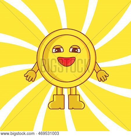 Cartoon Happy Coin On Vector & Photo (Free Trial) | Bigstock