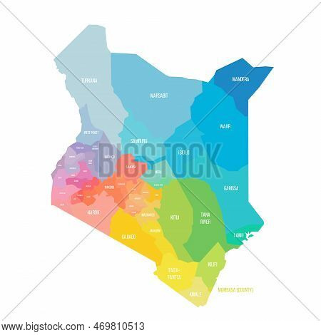 Kenya Political Map Vector & Photo (Free Trial) | Bigstock