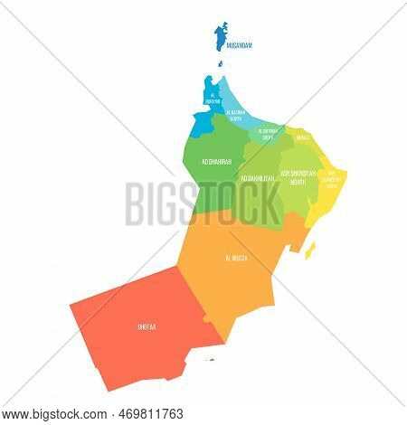 Oman Political Map Vector & Photo (Free Trial) | Bigstock