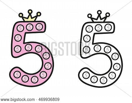 Five - Coloring. Vector & Photo (Free Trial) | Bigstock