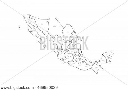 Mexico Political Map Vector & Photo (Free Trial) | Bigstock