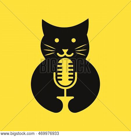 Cat Podcast Logo Vector & Photo (Free Trial) | Bigstock