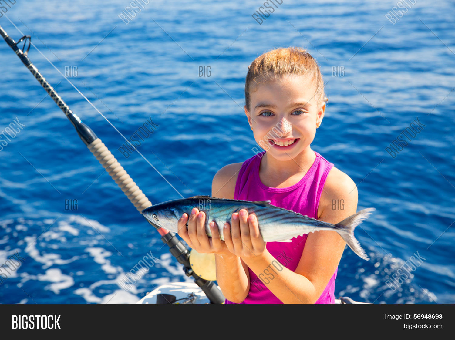 Kid Girl Fishing Tuna Image & Photo (Free Trial) | Bigstock