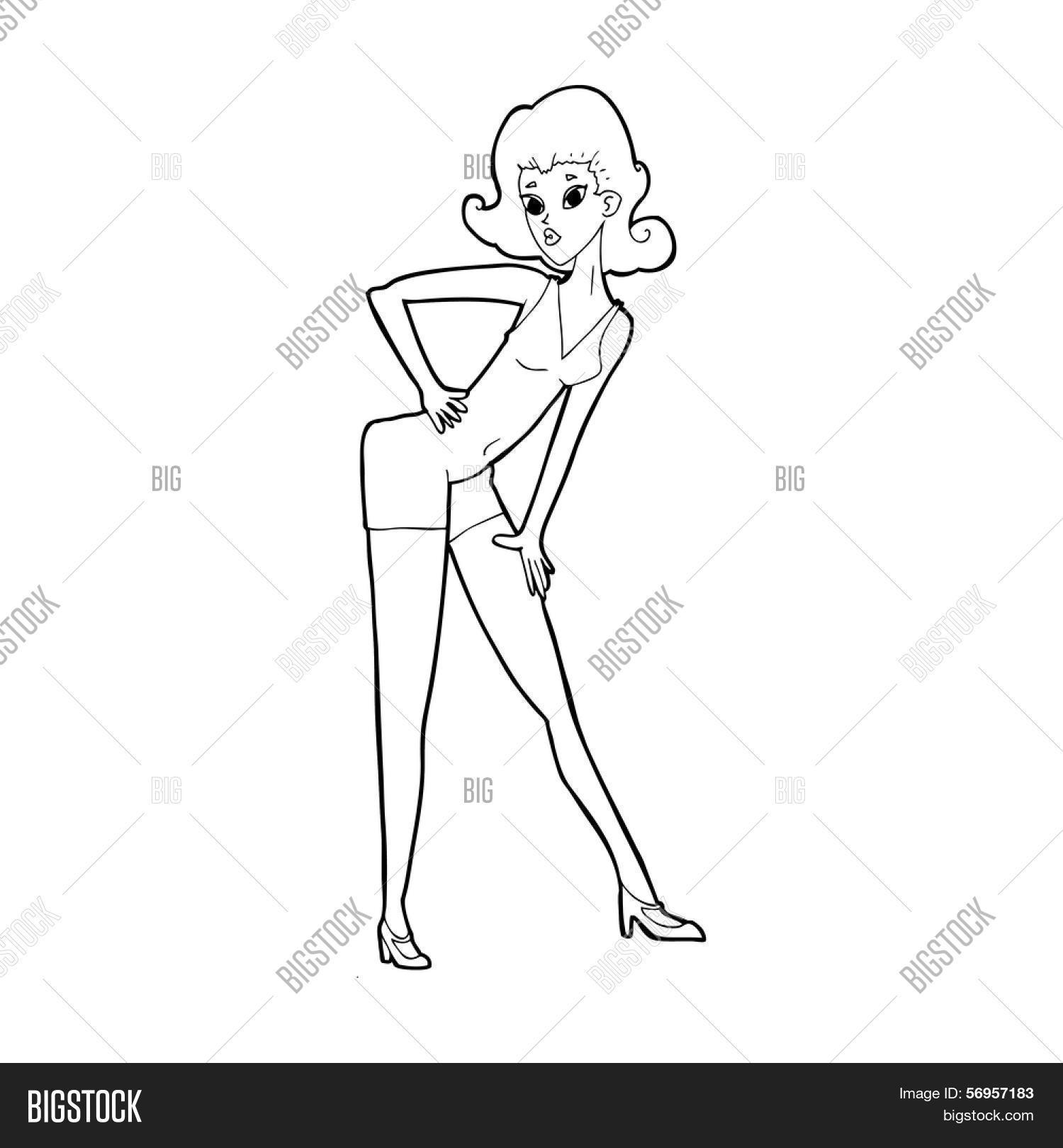 Cartoon Model Woman Vector & Photo (Free Trial) | Bigstock