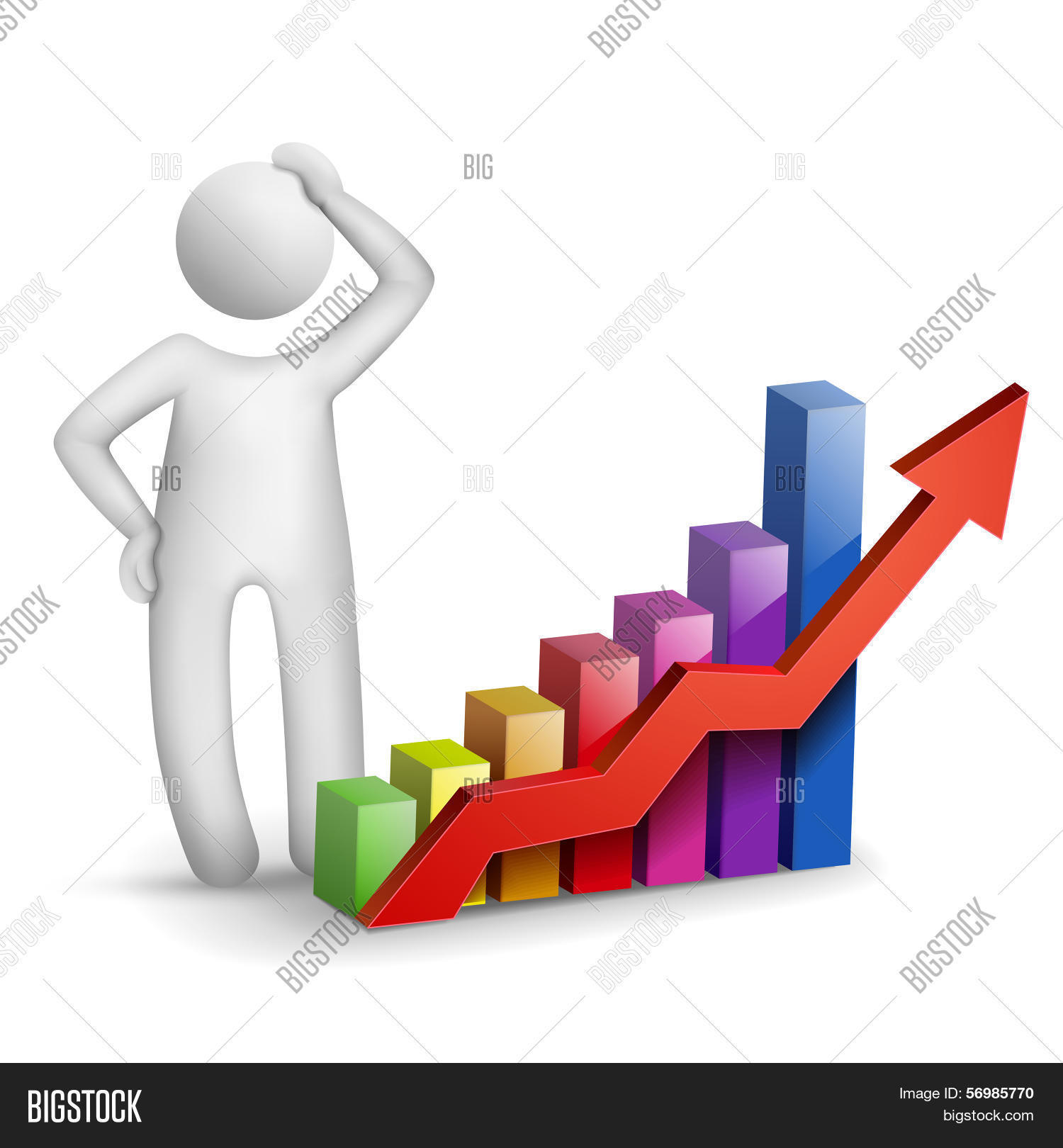 3D Man Thinking Bar Vector & Photo (Free Trial) | Bigstock