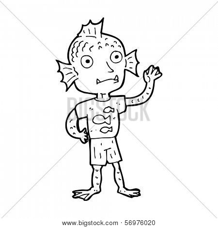 Cartoon Waving Fish Vector & Photo (Free Trial) | Bigstock