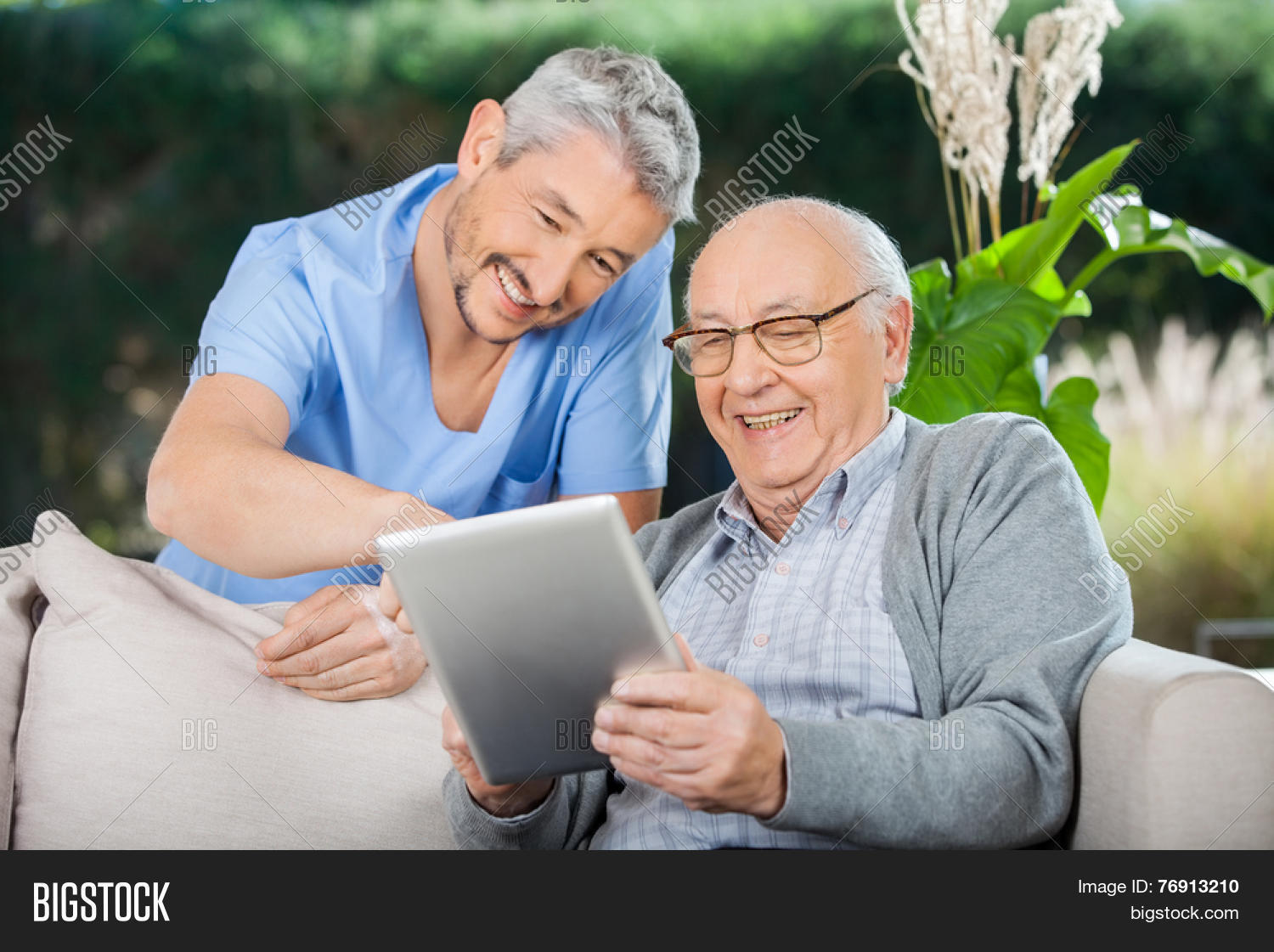 Happy Male Caretaker Image & Photo (Free Trial) | Bigstock