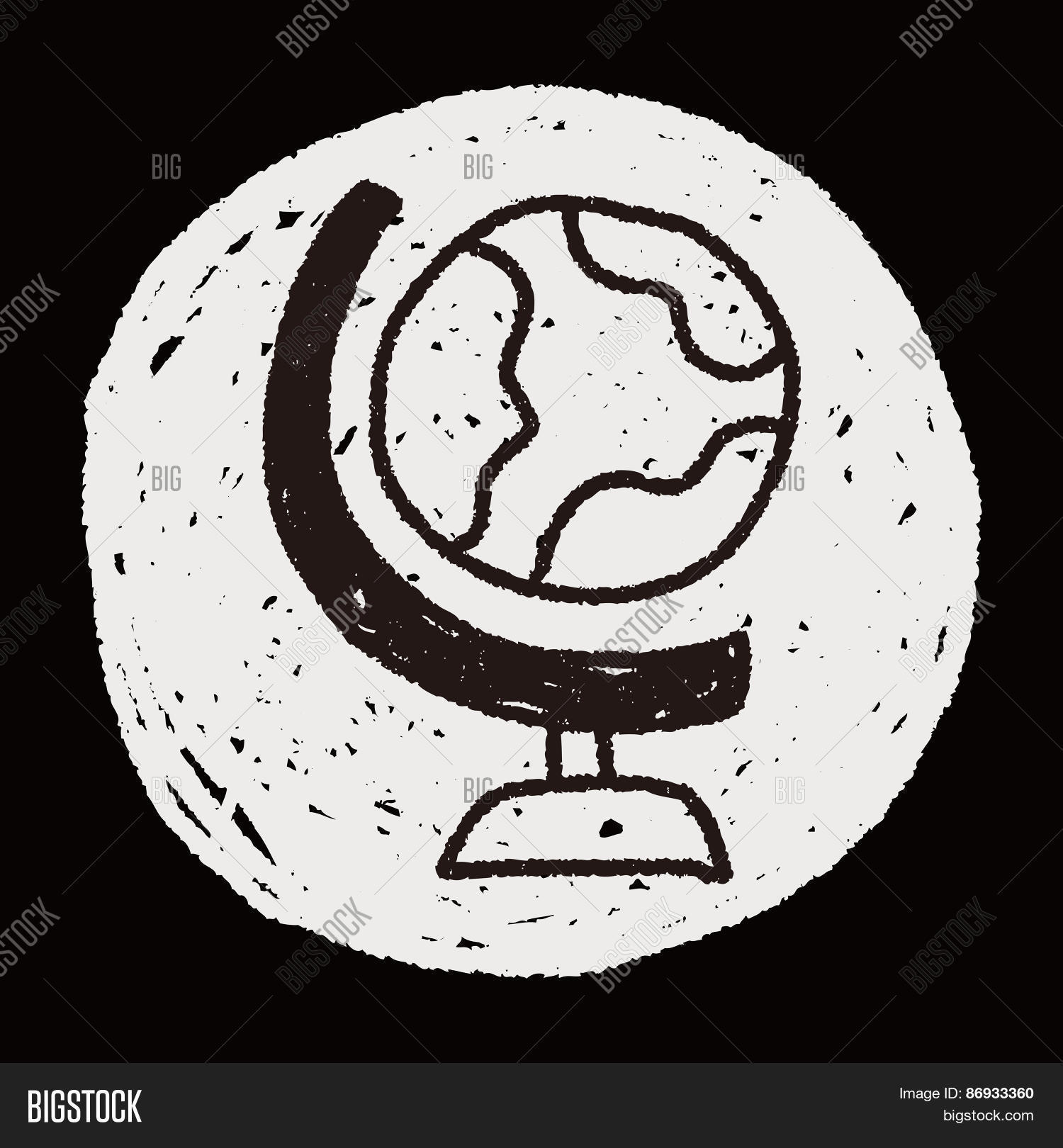 Globe Doodle Drawing Vector & Photo (Free Trial) | Bigstock