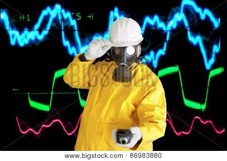 Man Hard Hat Gas Mask Image & Photo (Free Trial) | Bigstock