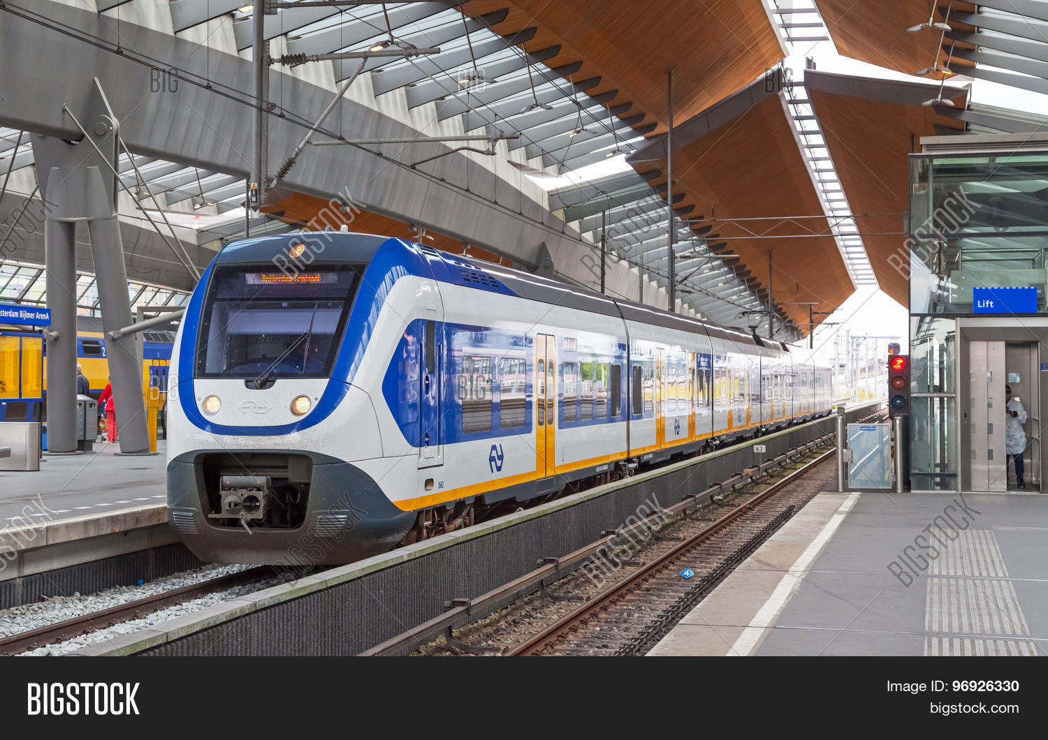White-blue Train Stays Image & Photo (Free Trial) | Bigstock