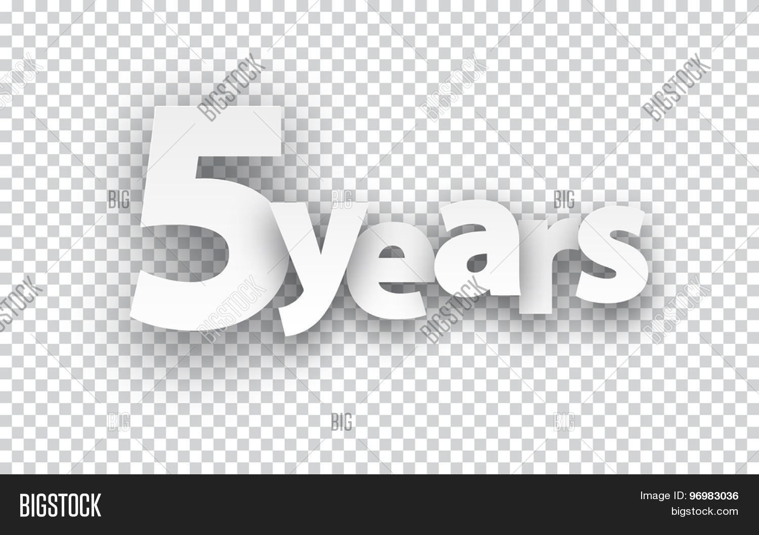Five Years Paper Sign Vector & Photo (Free Trial) | Bigstock