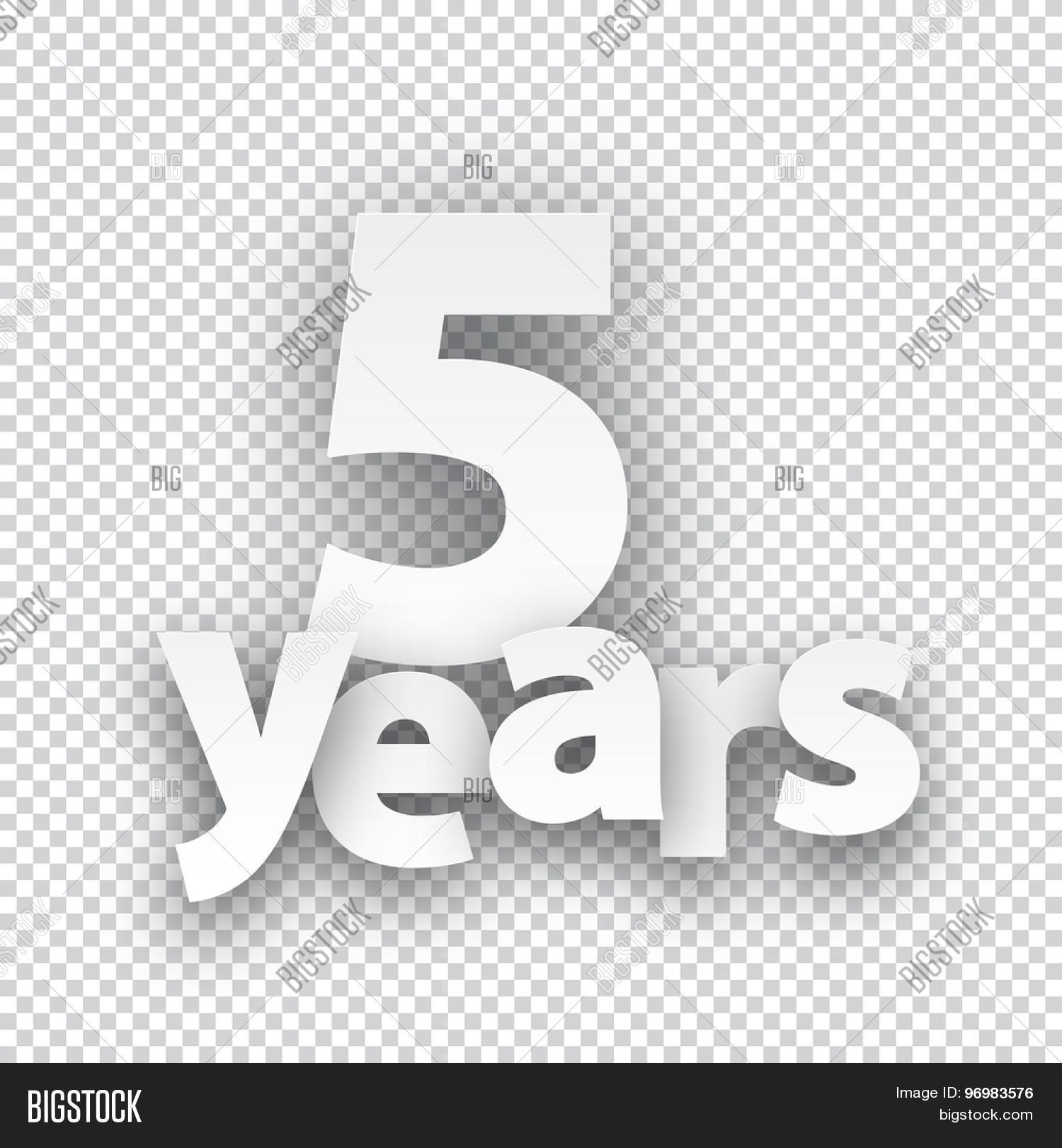 Five Years Paper Sign Vector & Photo (Free Trial) | Bigstock