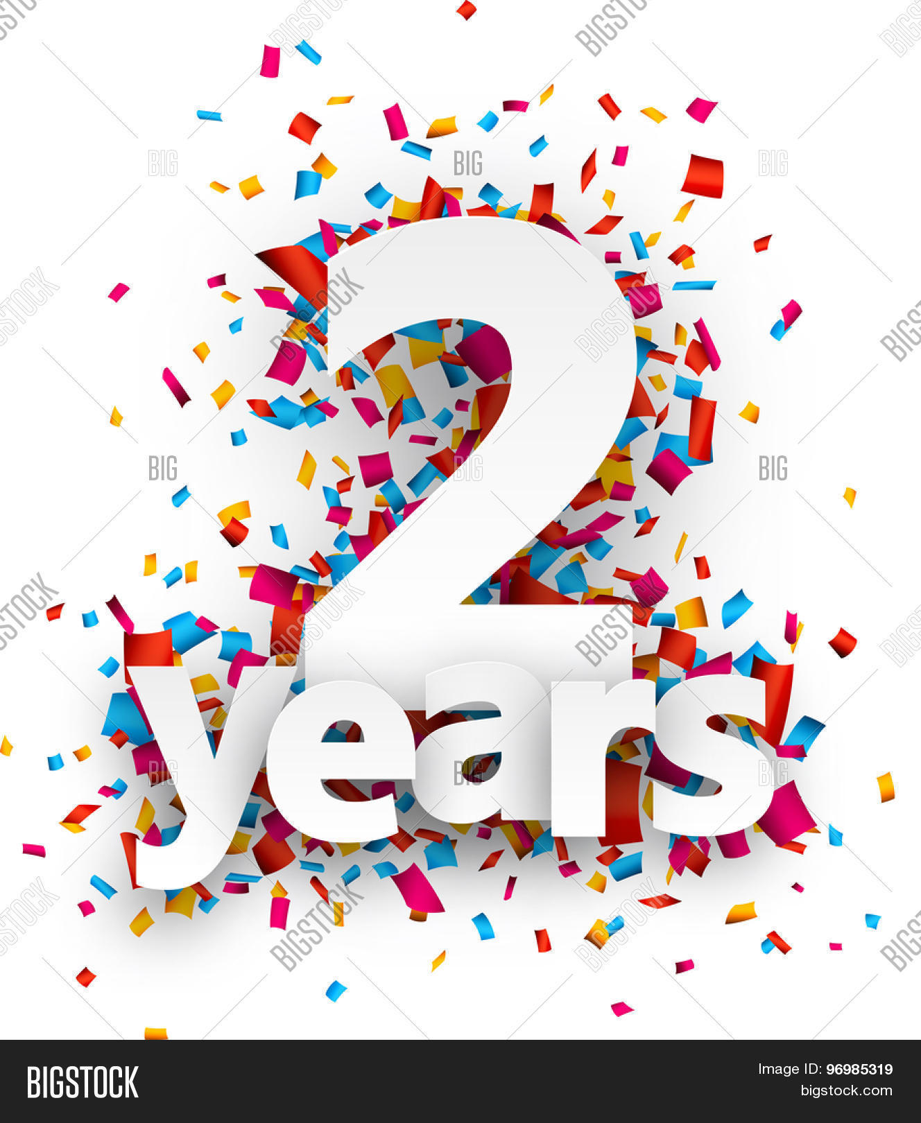 Two Years Paper Sign Vector & Photo (Free Trial) | Bigstock
