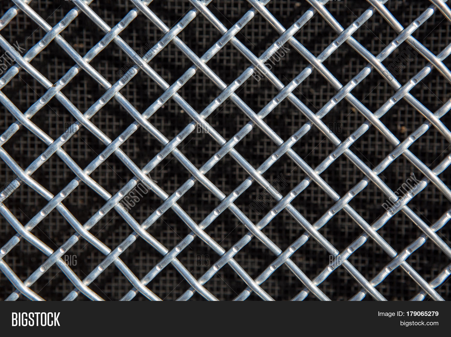 Metal Grid On Black Image & Photo (Free Trial) | Bigstock