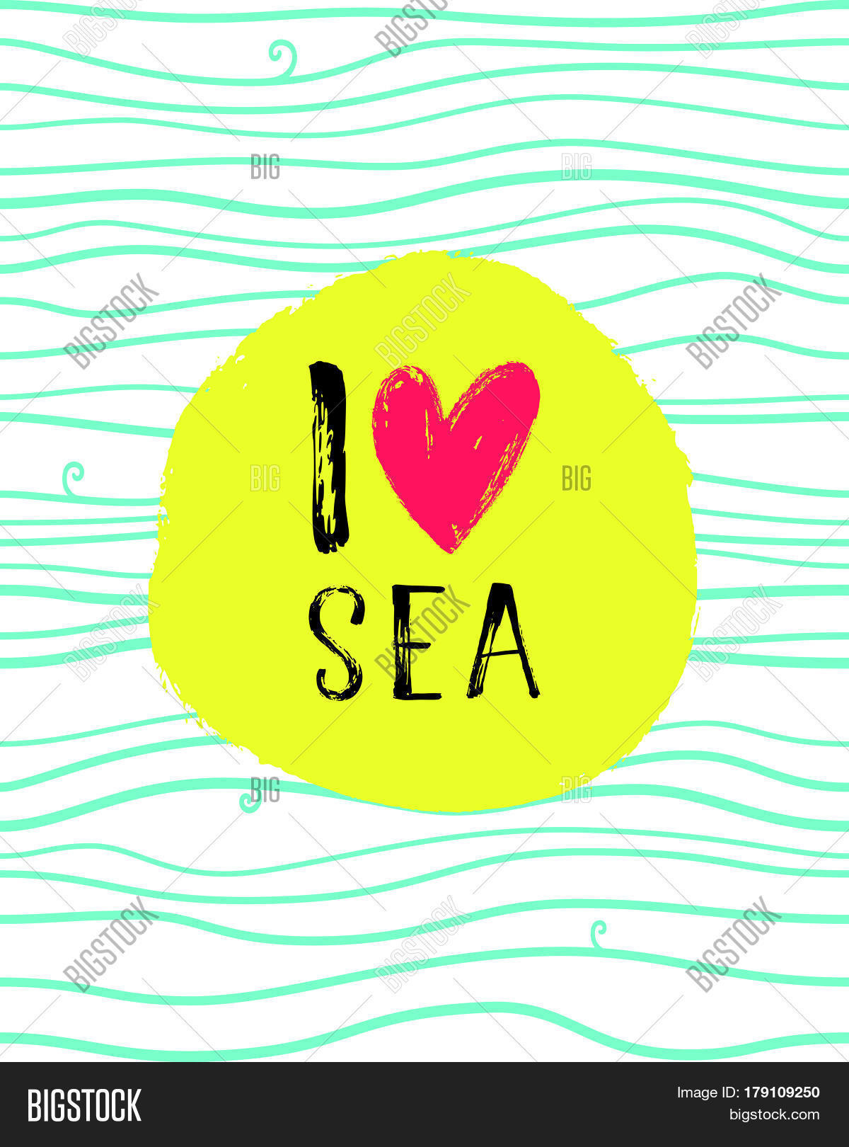 Love Sea Vector Card Vector & Photo (Free Trial) | Bigstock