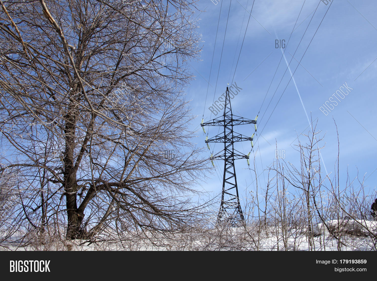 Power Lines Winter Image & Photo (Free Trial) | Bigstock