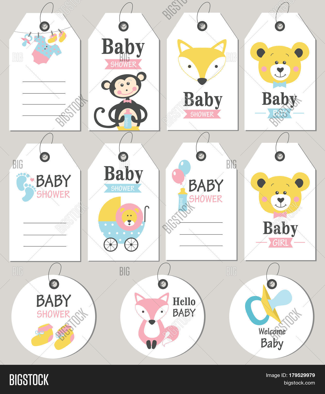 Gift Tags Cards Baby Vector & Photo (Free Trial) | Bigstock