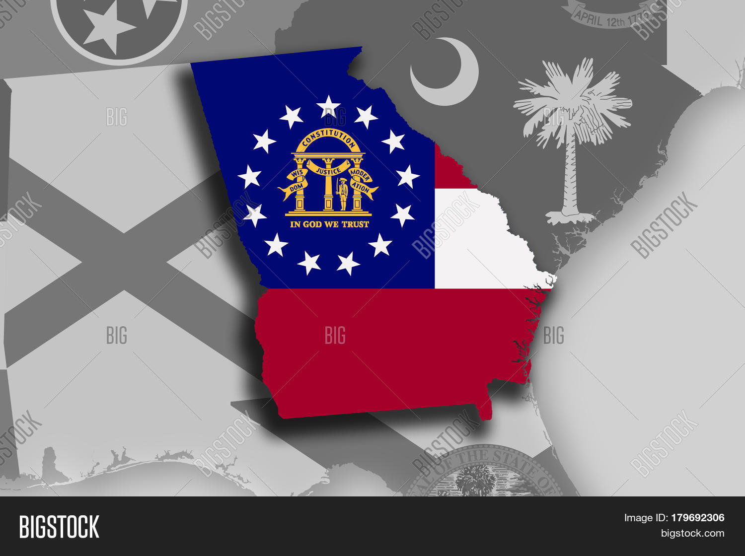 Georgia Map Flag Image & Photo (Free Trial) | Bigstock