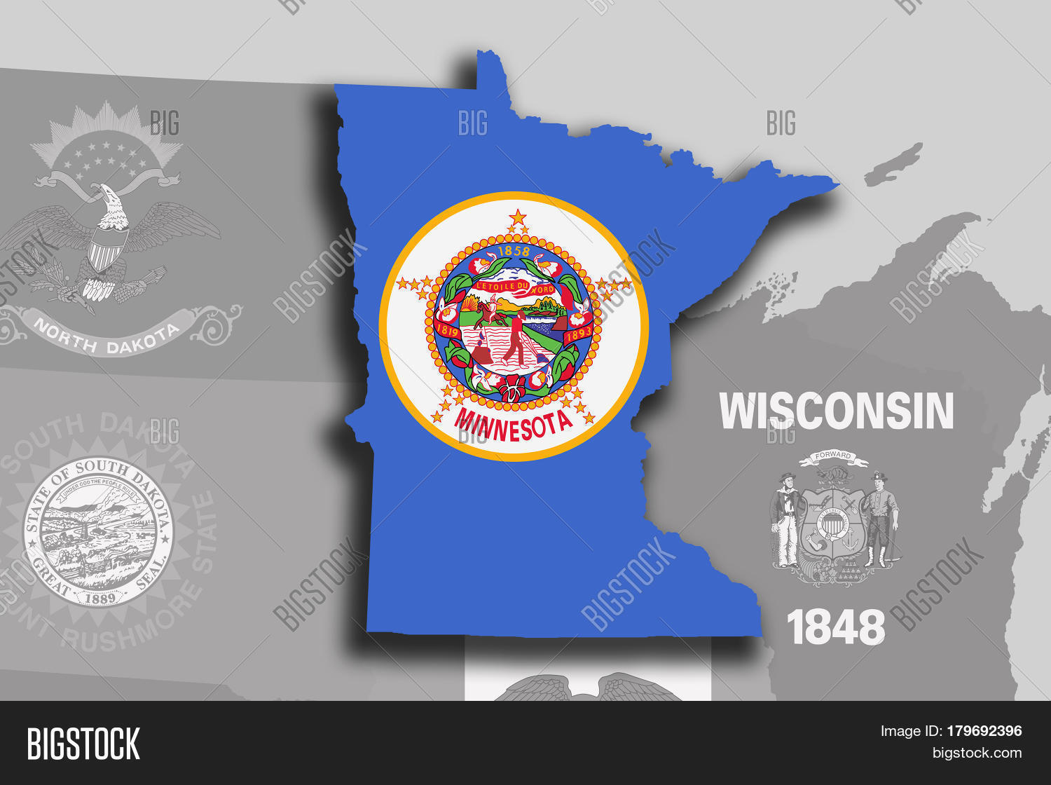 Minnesota Map Flag Image & Photo (Free Trial) | Bigstock