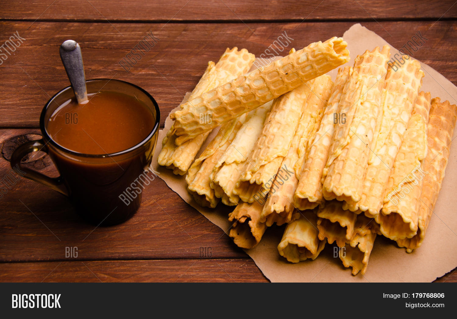 Tubular Wafer. Waffles Image & Photo (Free Trial) | Bigstock