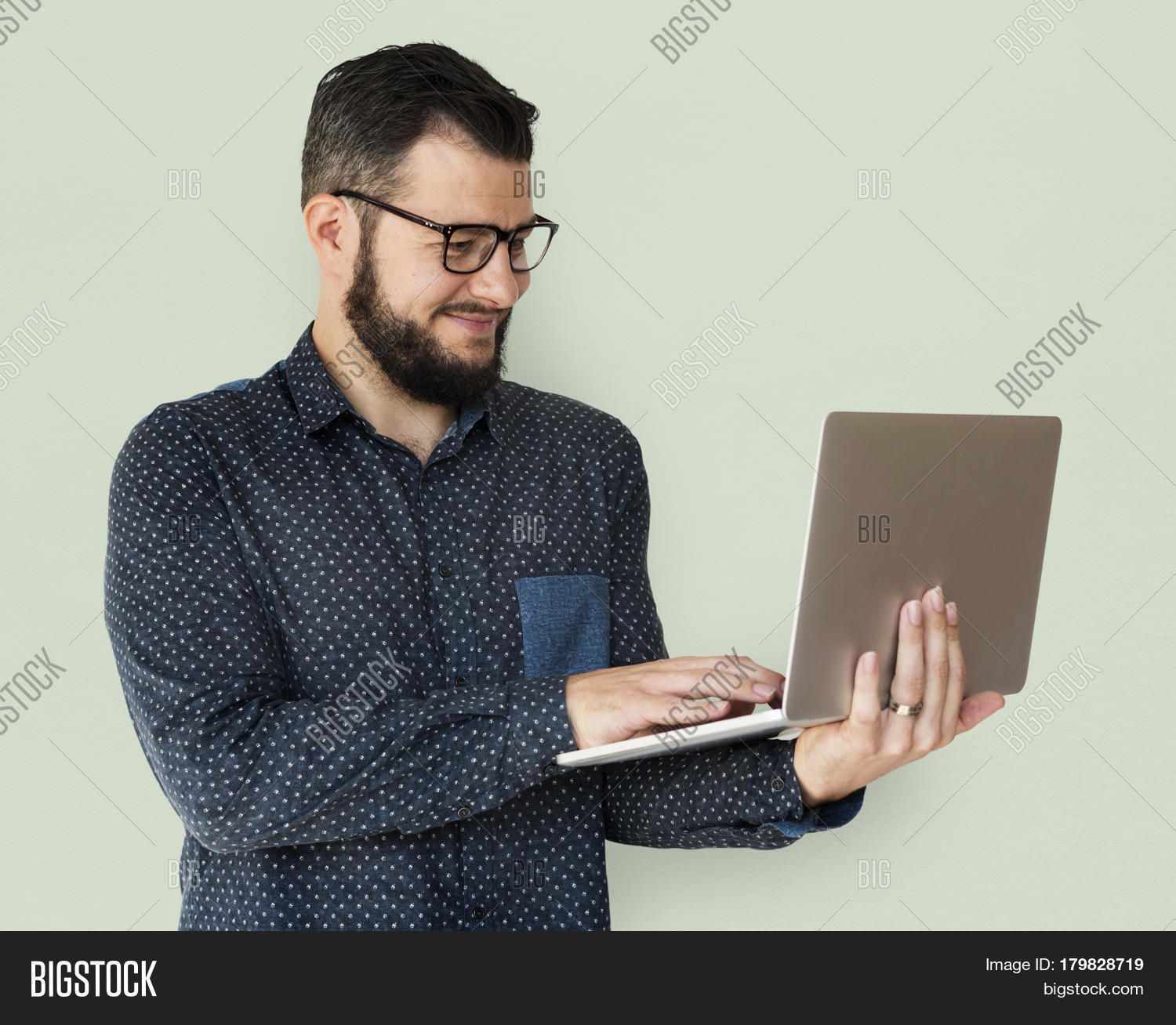 Man Standing Holding Image & Photo (Free Trial) | Bigstock