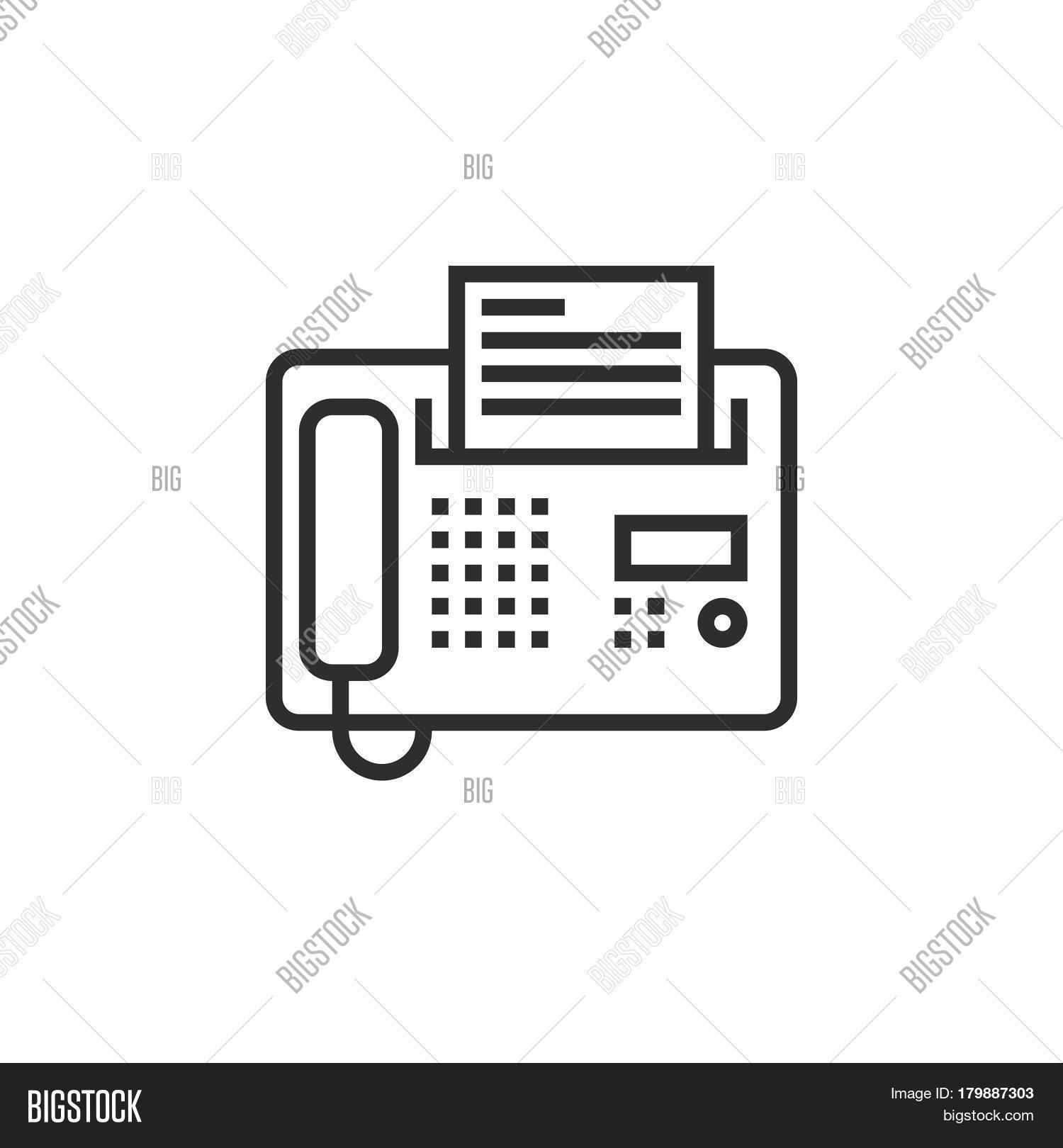 Fax Line Icon Telefax Vector & Photo (Free Trial) | Bigstock
