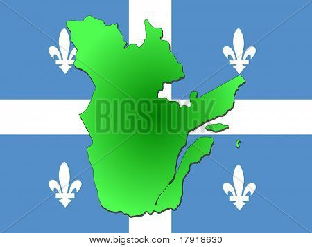 Map Quebec Their Flag Vector & Photo (Free Trial) | Bigstock