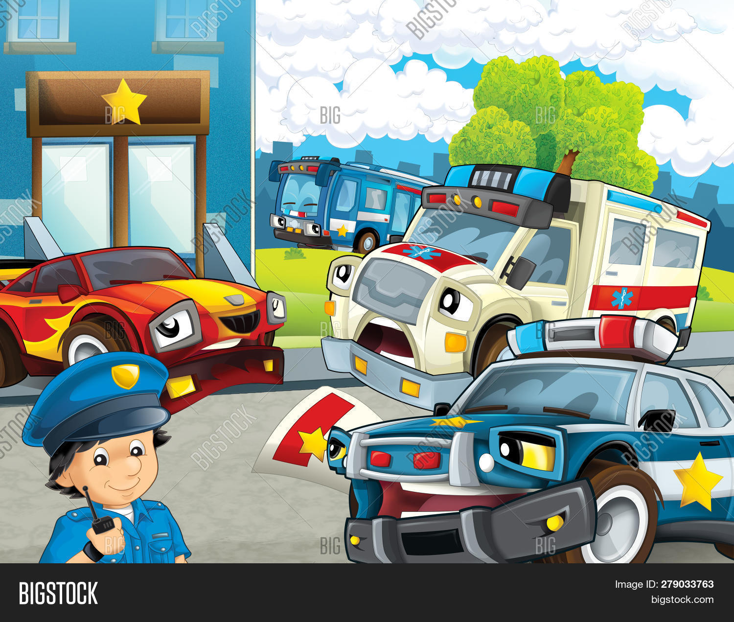 Cartoon Scene Police Image & Photo (Free Trial) | Bigstock