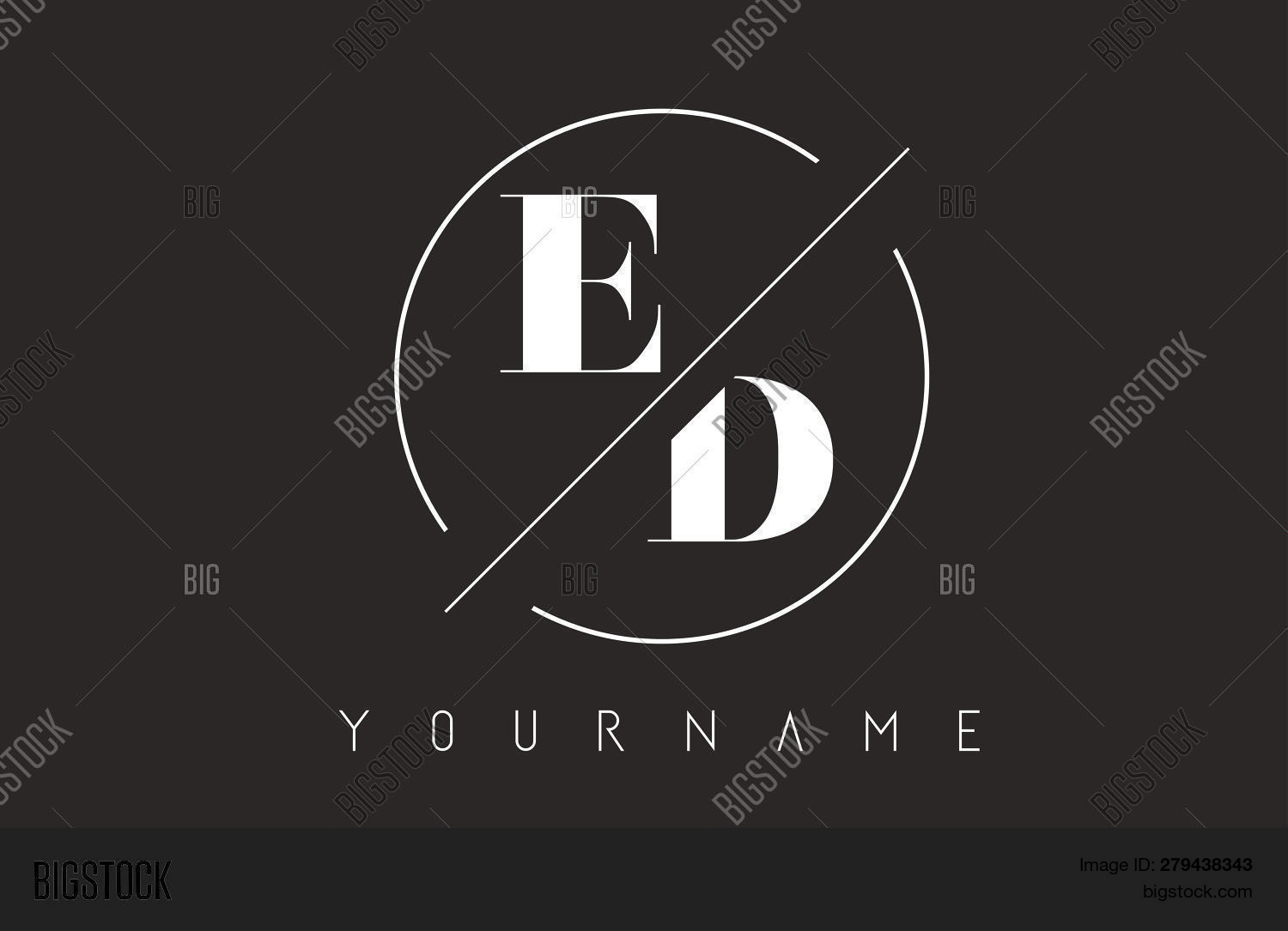 Ed Letter Logo Cutted Vector & Photo (Free Trial) | Bigstock
