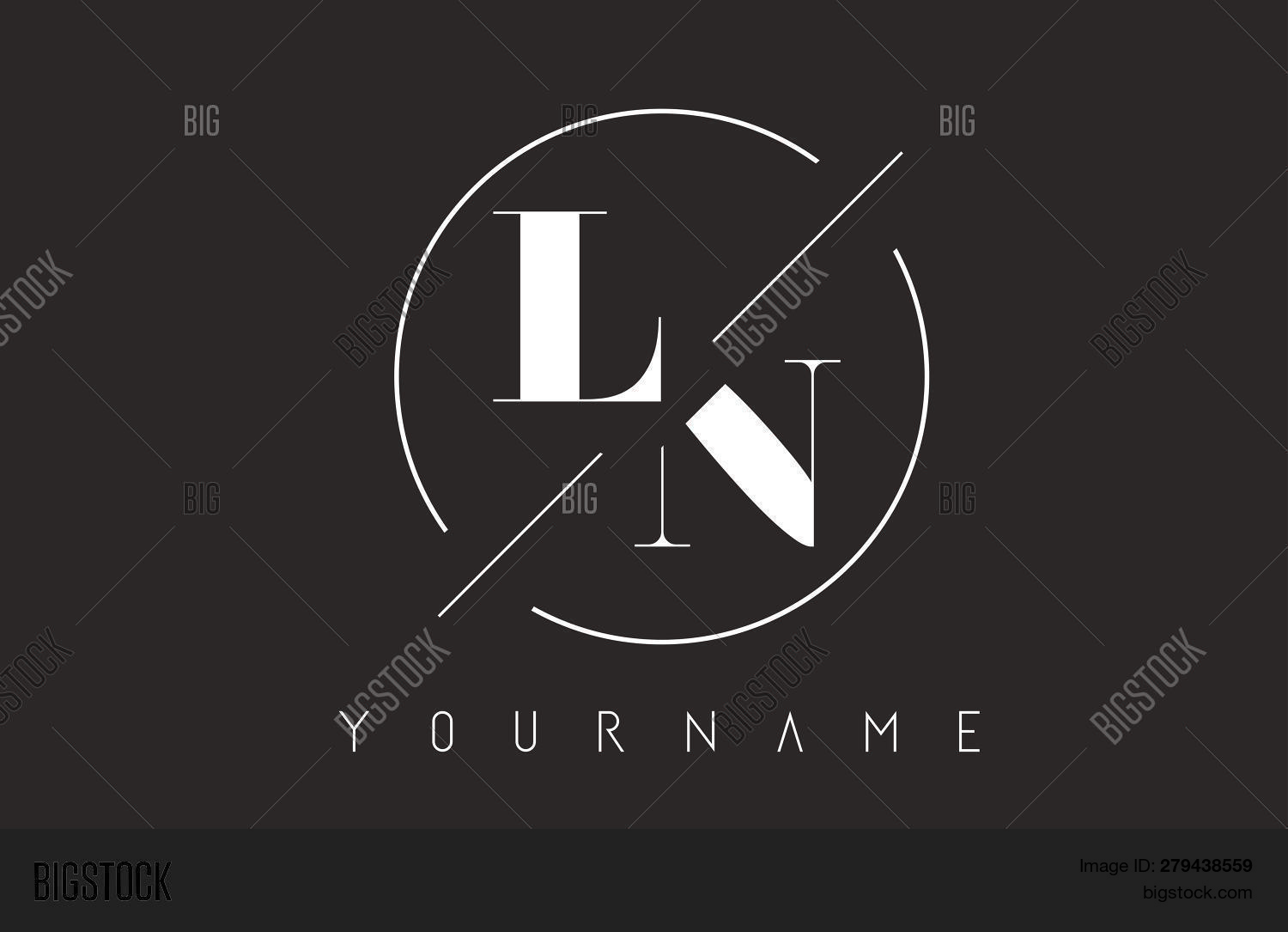 Ln Letter Logo Cutted Vector & Photo (Free Trial) | Bigstock
