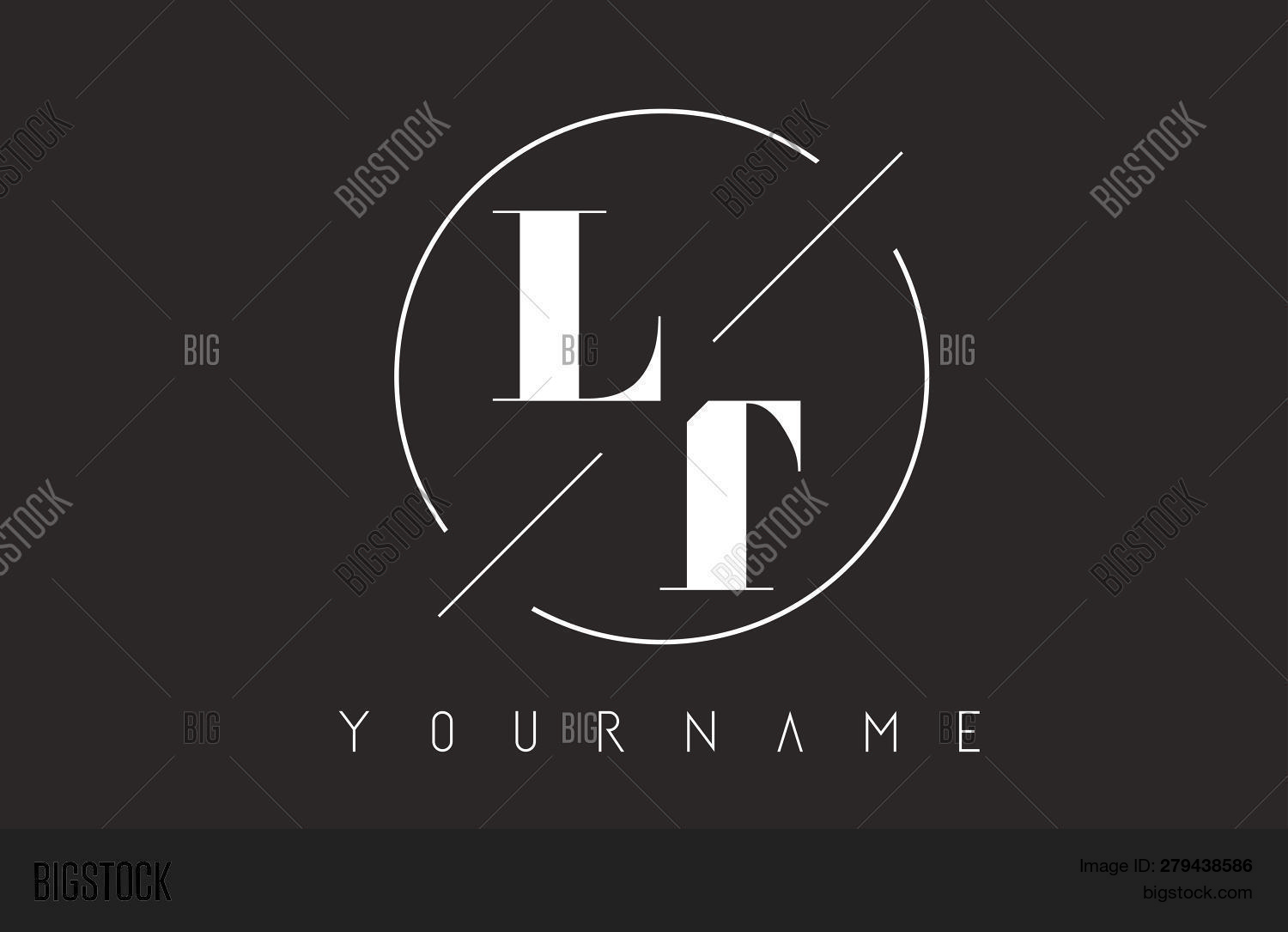 Lt Letter Logo Cutted Vector & Photo (Free Trial) | Bigstock