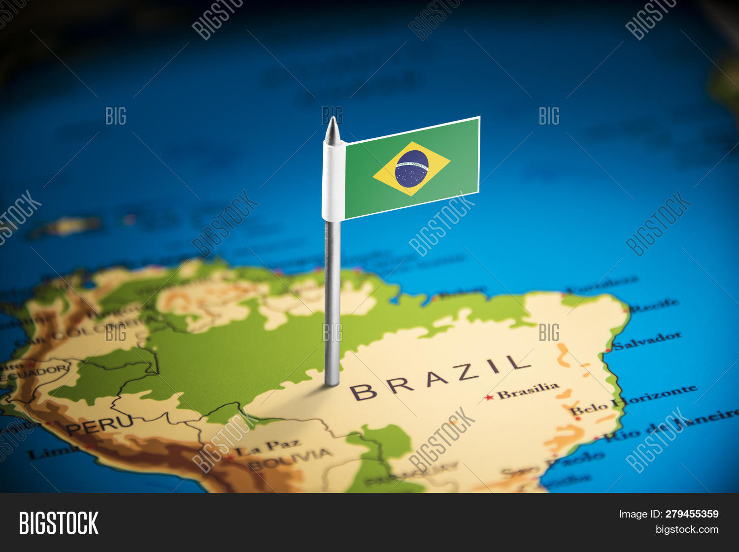 Brazil Marked Flag On Image & Photo (Free Trial) | Bigstock